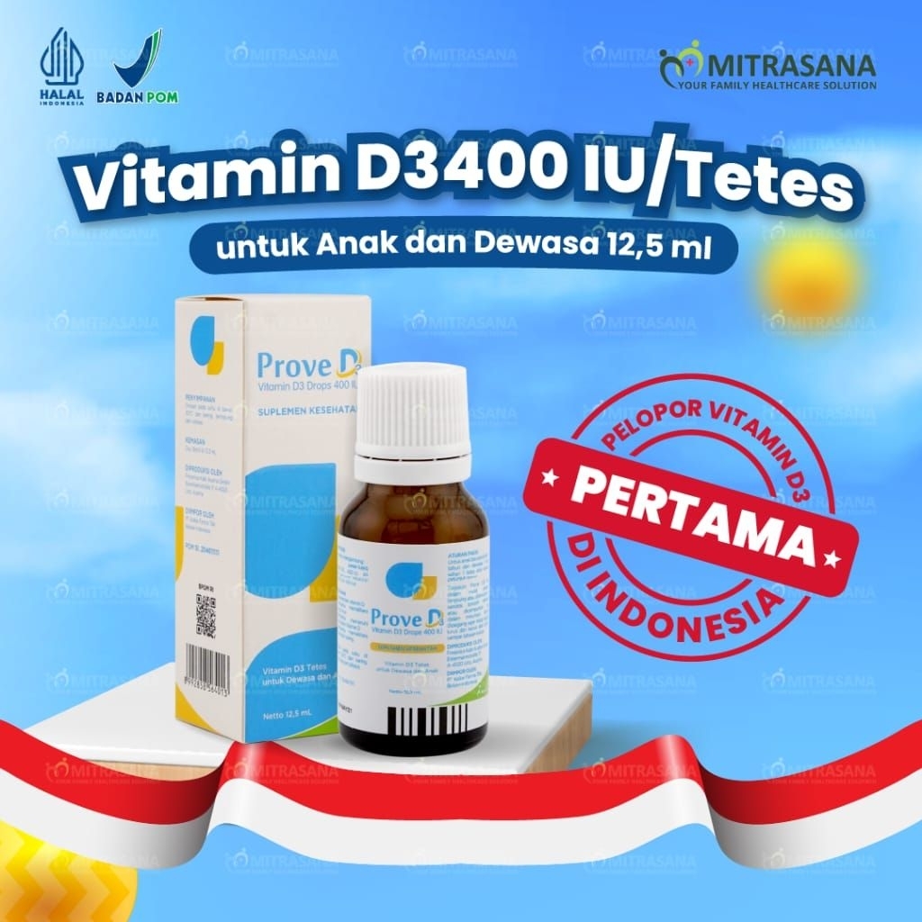 Jual Prove D3 Drops Probiotik Suplemen D3 400IU 12,5ml Anak Dan Dewasa ...