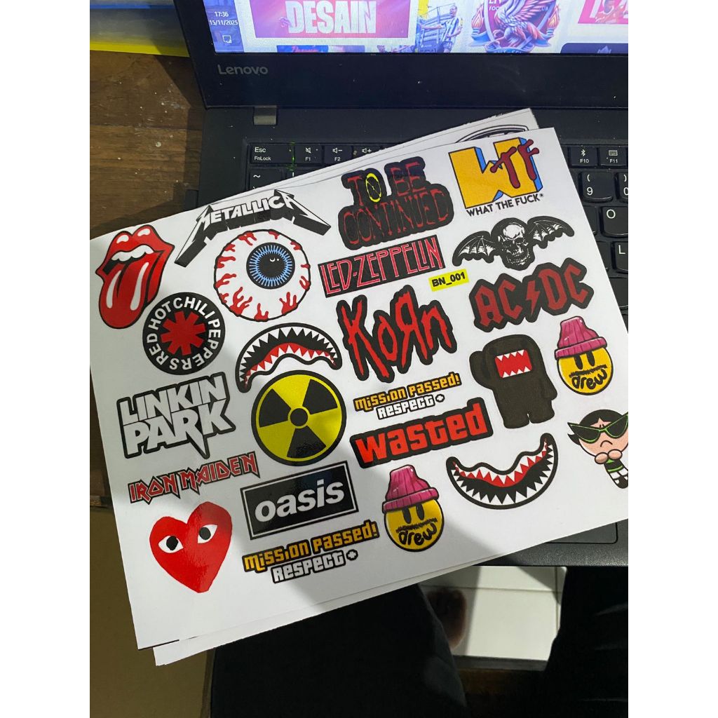 Jual Sticker Aesthetic Band Rock Metal Pop STIKER TUMBLER HP STIKER LAPTOP Sticker Helm Motor ...