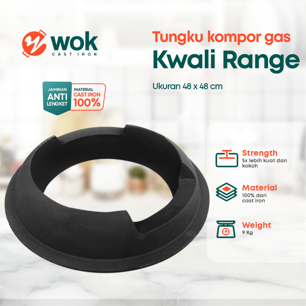 Jual Tungku kompor gas kwali range 32 cm besi cor / kuali tange MBG ...