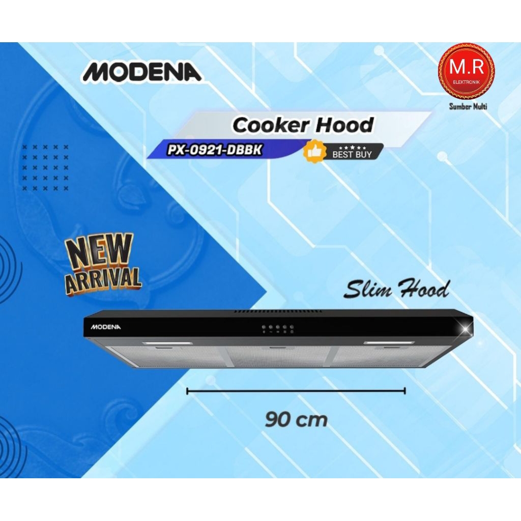 Jual MODENA COOKER HOOD 90CM BLACK PX0921DBBK | Shopee Indonesia