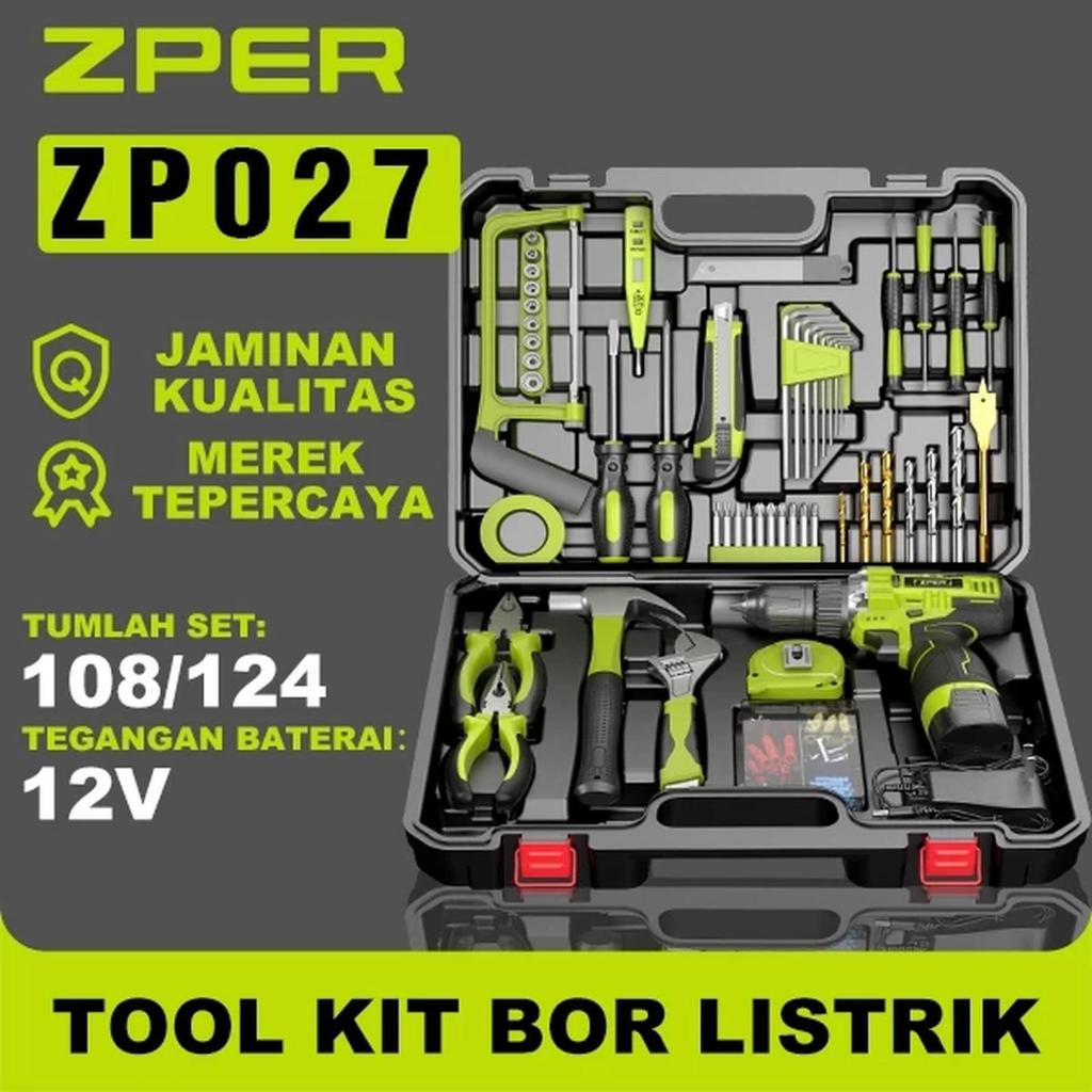 Jual Satu Set Lengkap Alat Perkakas & Bor Baterai Cordless Tang Obeng ...