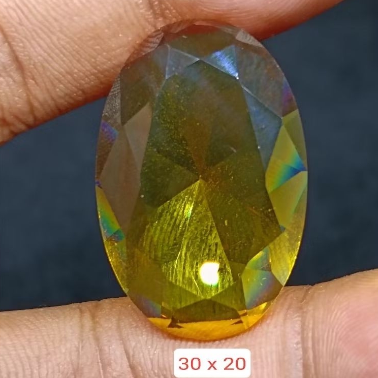 Jual Batu Yellow Citrine Cutting Oval , Jumbo 30 x 20 mm | Shopee Indonesia
