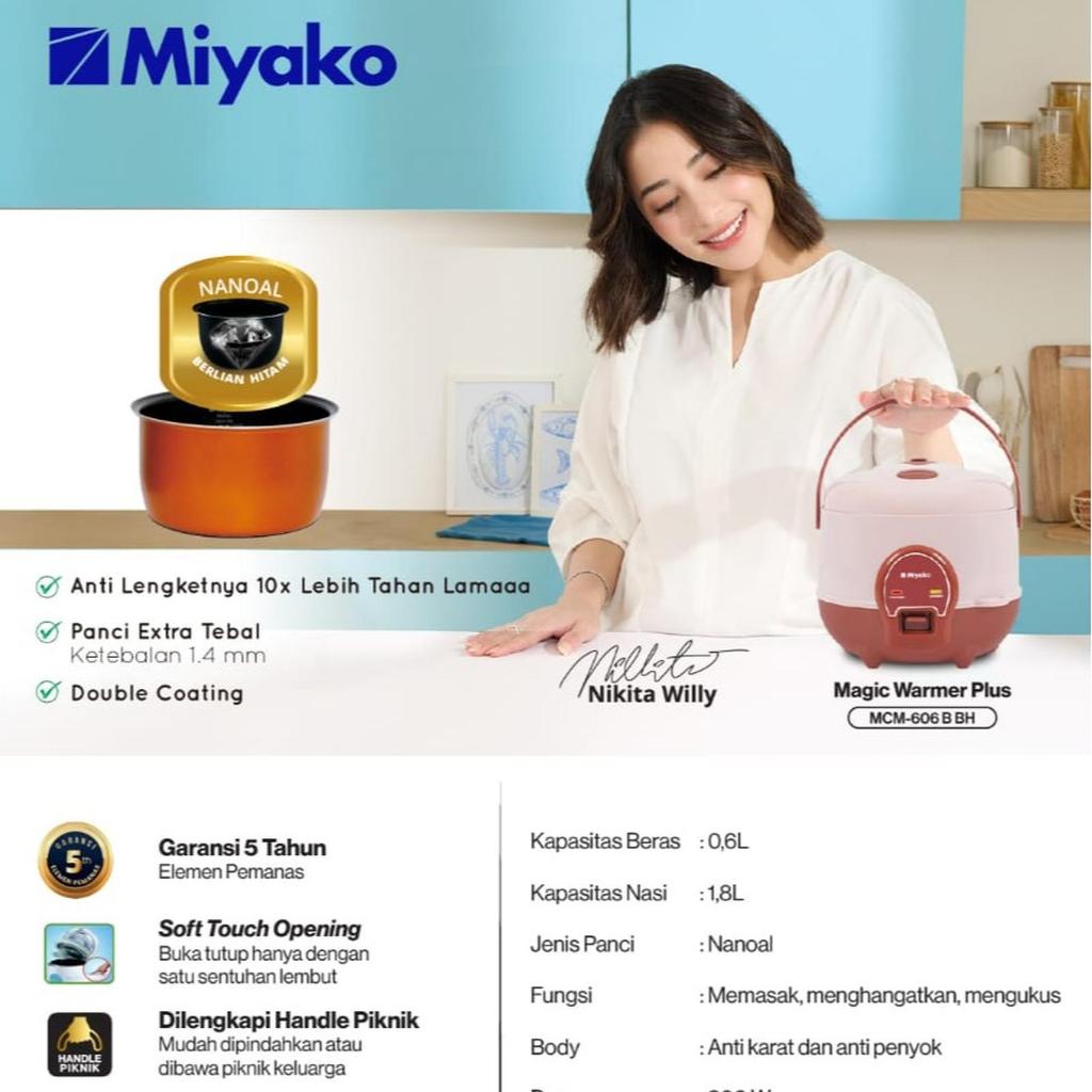 Jual MIYAKO MCM-606 B BH MCM-606 BBH Magic Com Penanak Nasi Pengukus ...