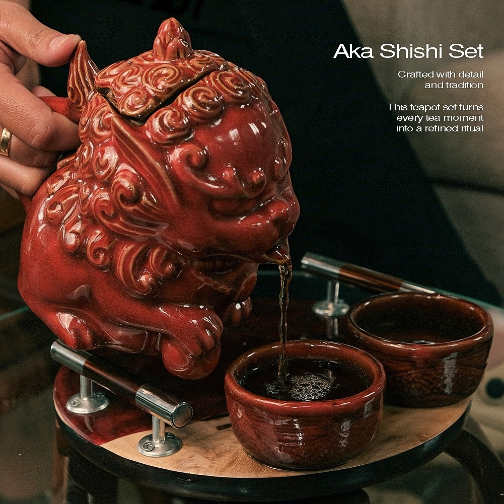 Jual Naruna Set Teapot Keramik Aka Shishi Series 500 ml | Shopee Indonesia