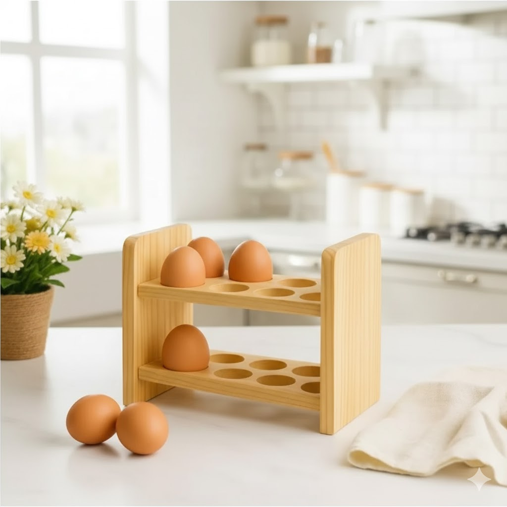 Jual Rak Telur Kayu Pinus Rak 2 Susun Tempat Telor Telur 16 Lubang ...