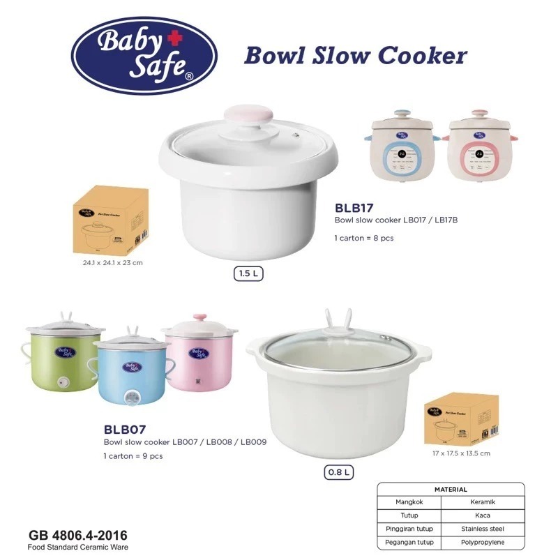 Jual Baby Safe Bowl Slow Cooker Mangkuk Keramik+Tutup BLB07 (0,8ltr ...