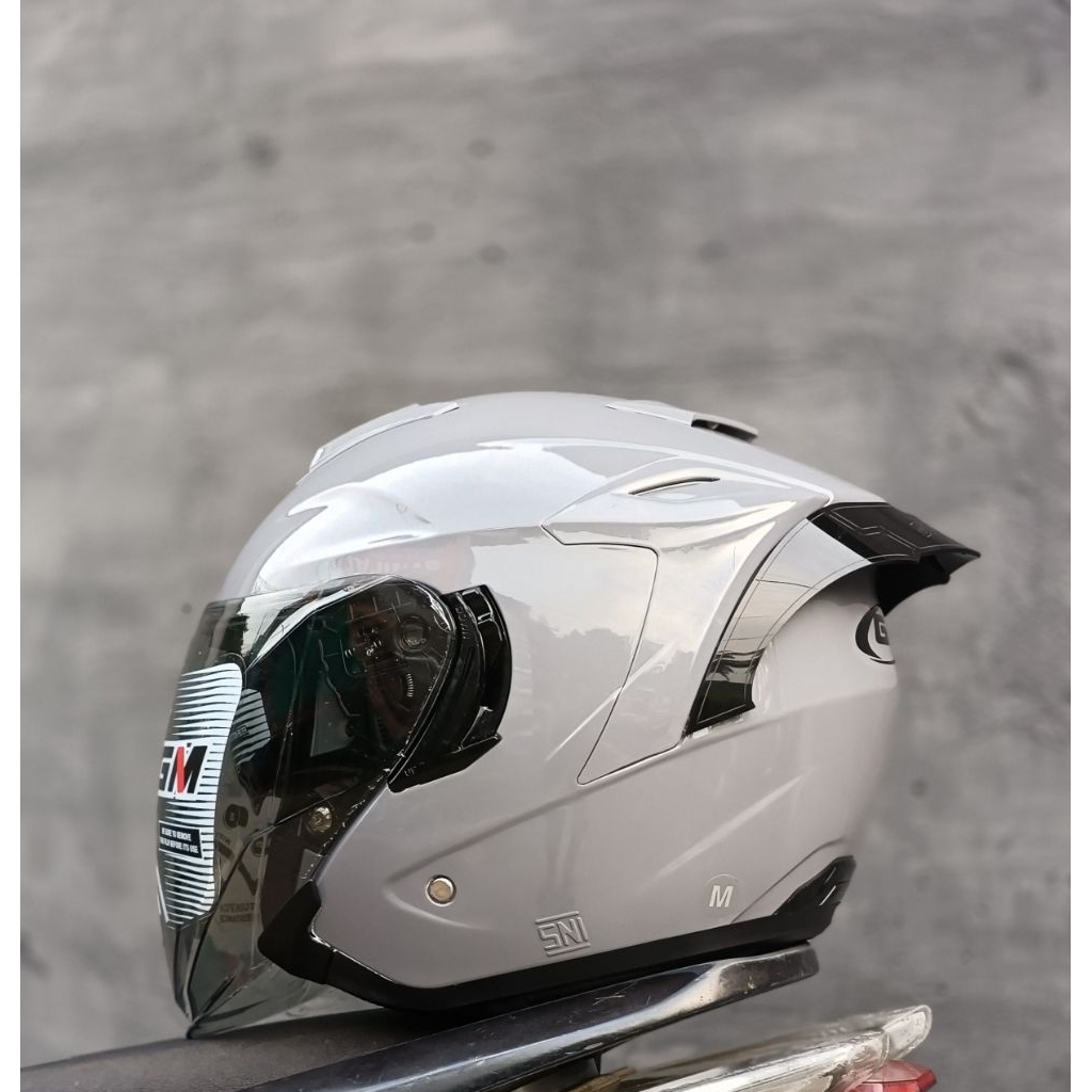 Jual HELM GM FURY DYNAMIC SOLID DIM GREY/GORILA GREY, DOUBLE VISOR ...