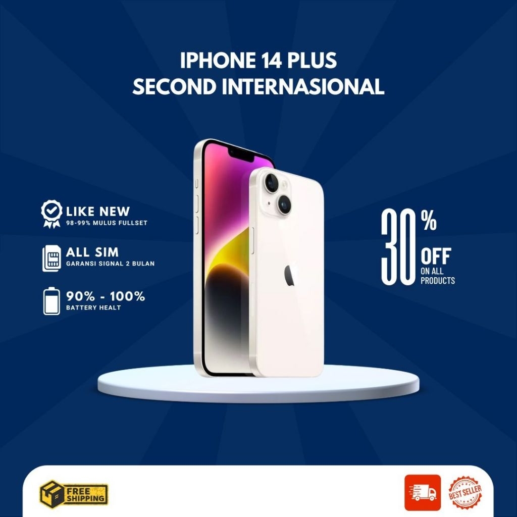 Jual IP14 PLUS 256GB/128GB SECOND ORIGINAL | Shopee Indonesia