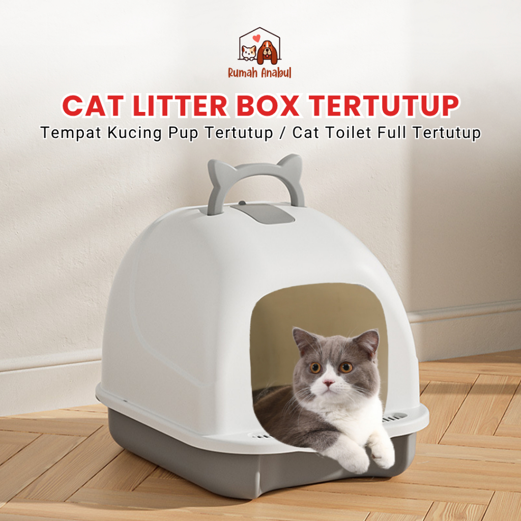 Jual Cat Litter Box Tertutup - Tempat Kucing Poop Tertutup - Bak Pasir ...