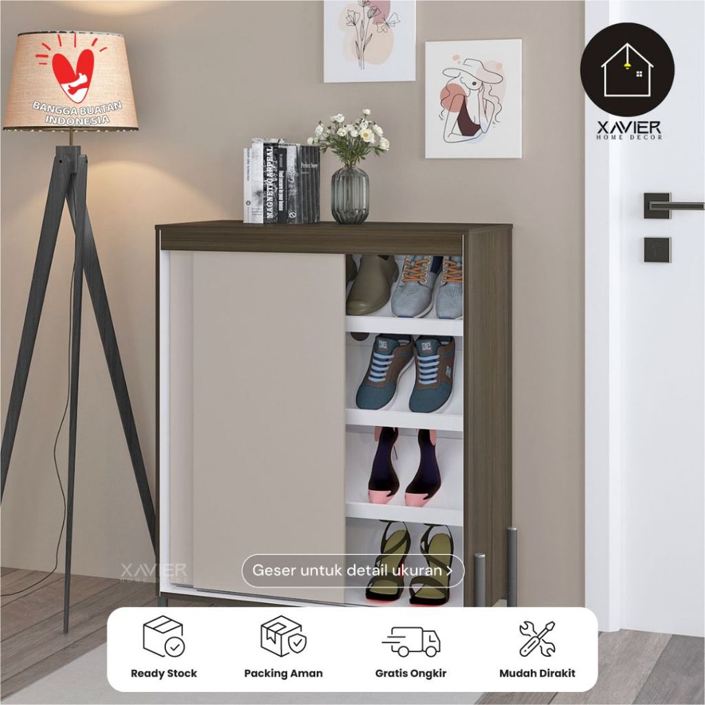 Jual Xavier Home Decor- Rak Sepatu Sliding - Rak Sepatu Susun Tertutup ...