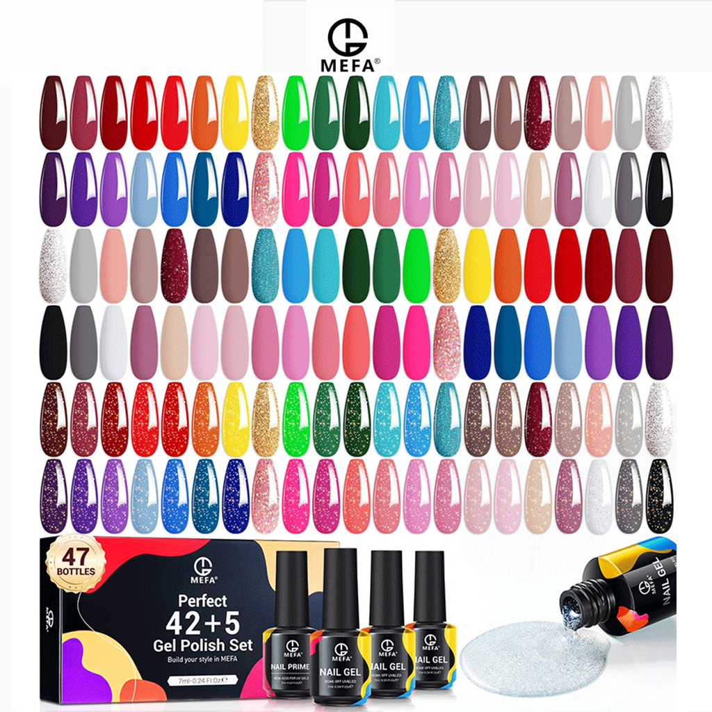 Jual MEFA Gel Nail Polish Set, 42 Colors All Seasons Collection Gel ...