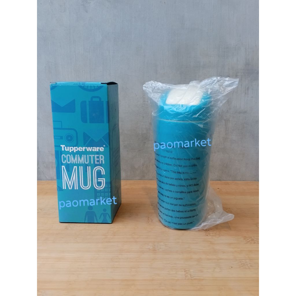Jual tupperware commuter mug 360 ml warna biru tosca new original ...