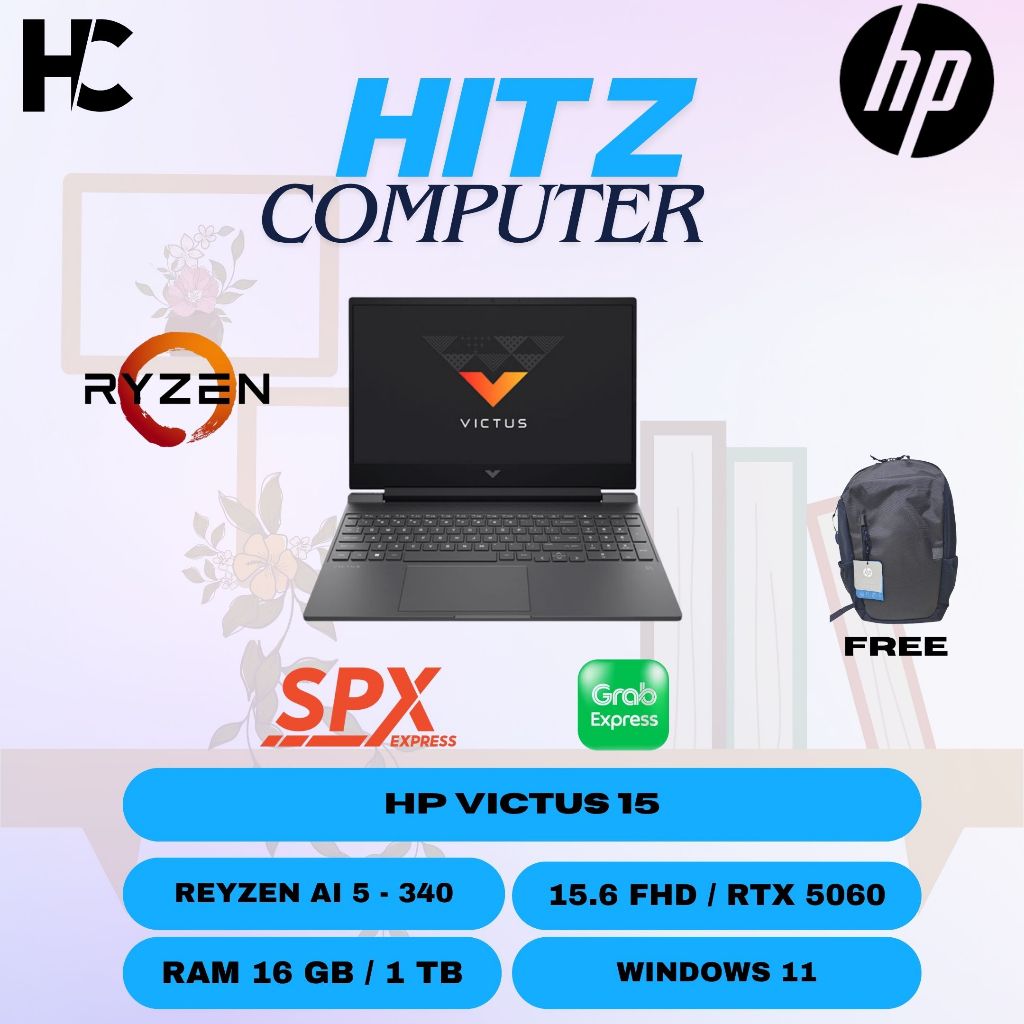 Jual HP VICTUS 15 RYZEN AI 5 340 RTX5060 8GB/ 16GB 1TB W11+OHS+M365B 15 ...