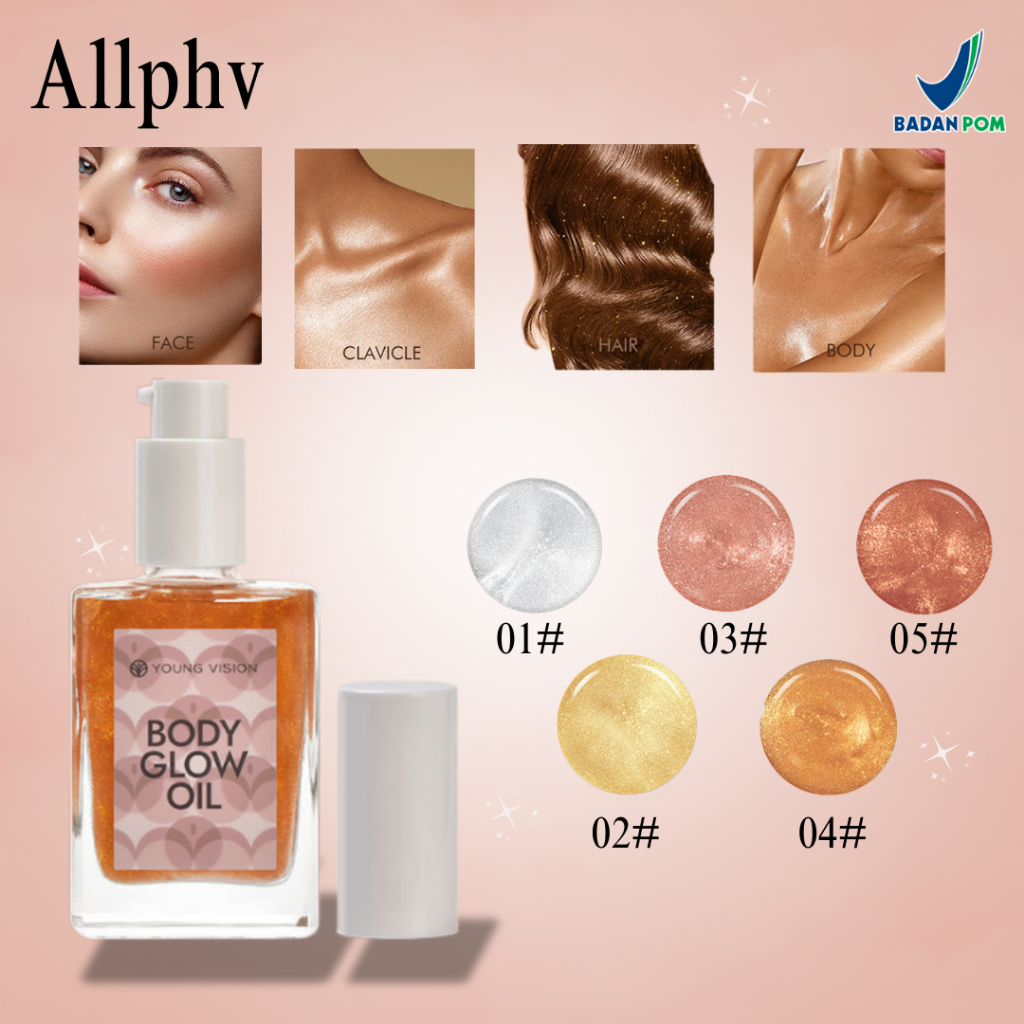Jual Young Vision Body Glow Liquid High Glove Oil 5 varian | Shopee ...