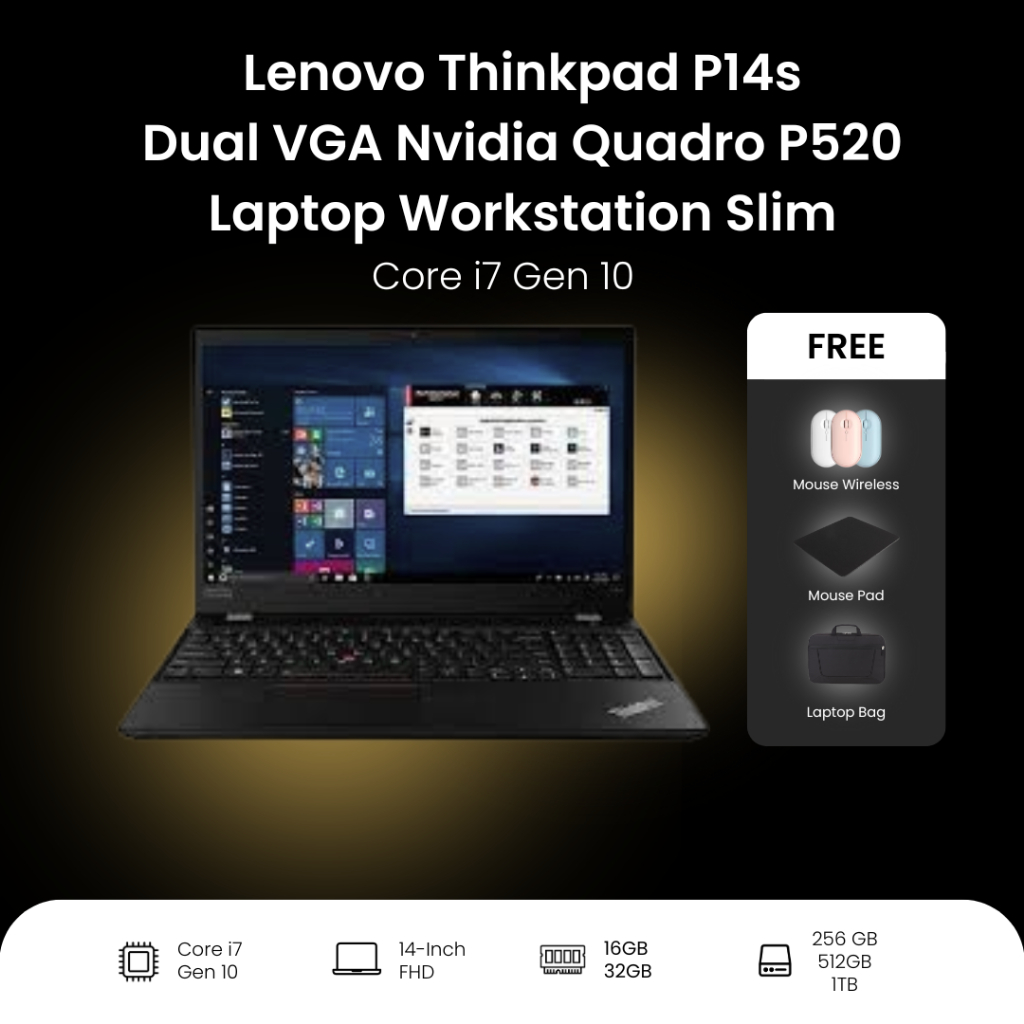 Jual Lenovo Thinkpad P14s | Core i7 Gen 10 10510U | Dual VGA Nvidia ...