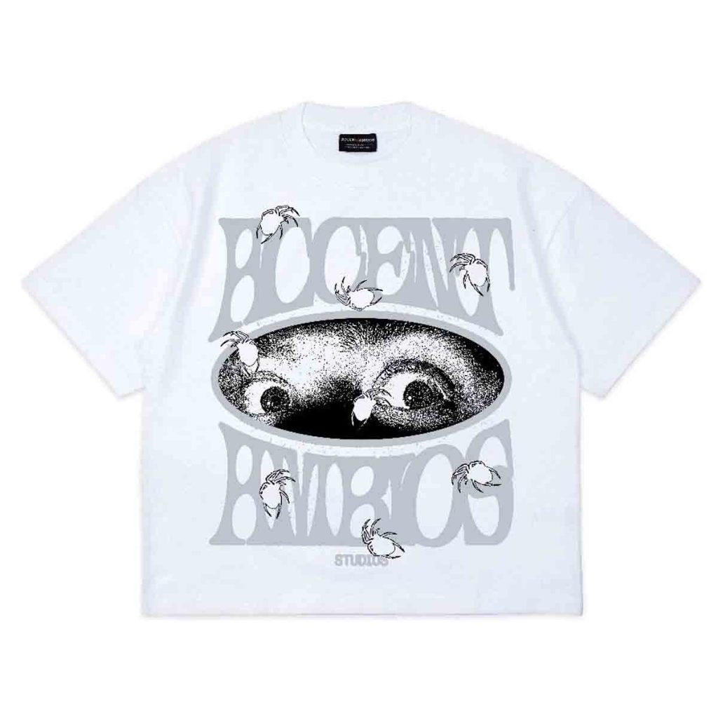 Jual AccentAmbios Boxy Oversized Tshirt Eyes On You White Unisex ...