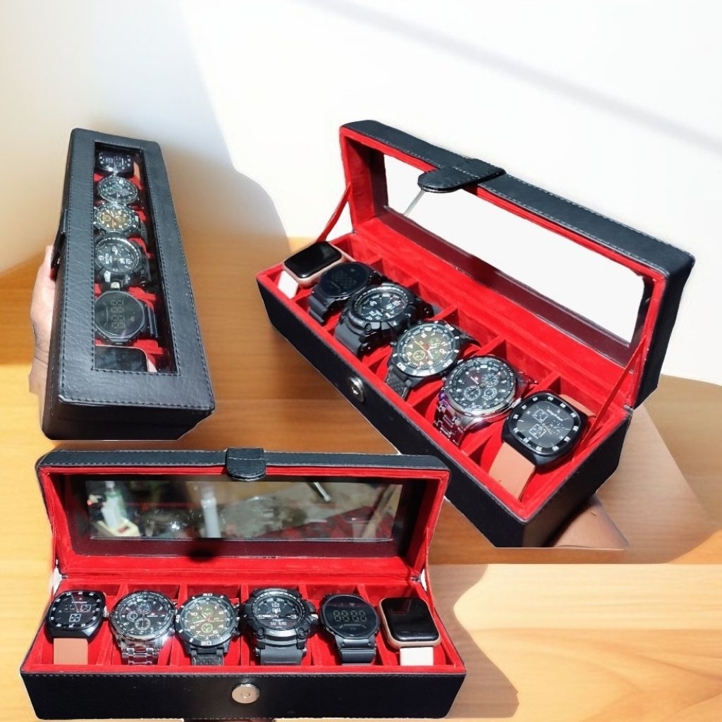 Jual kotak jam tangan isi 6/tempat jam tangan/box jam tangan | Shopee ...