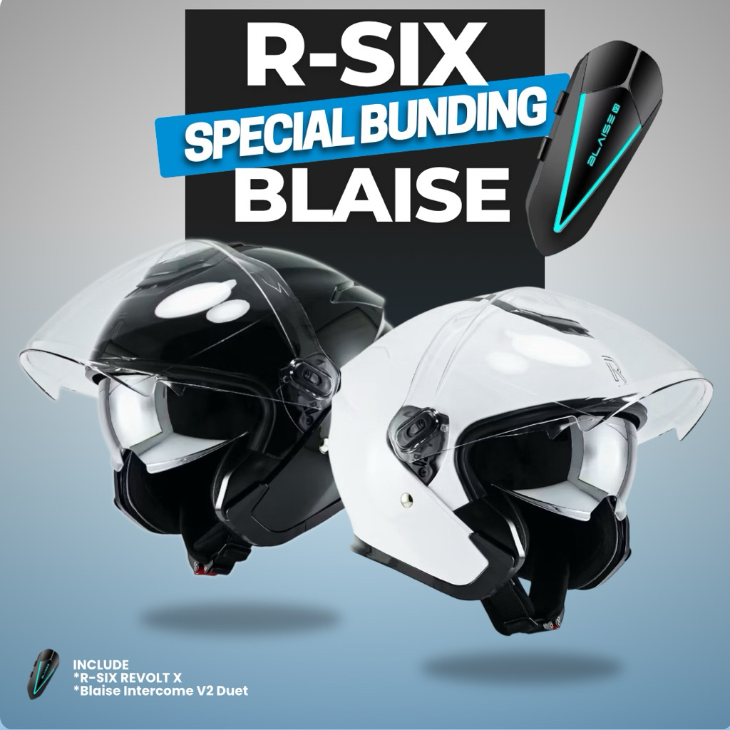 Jual PAKET BUNDLING HELM R-SIX REVOLT X DAN INTERCOME BLAISE V2 DUET ...