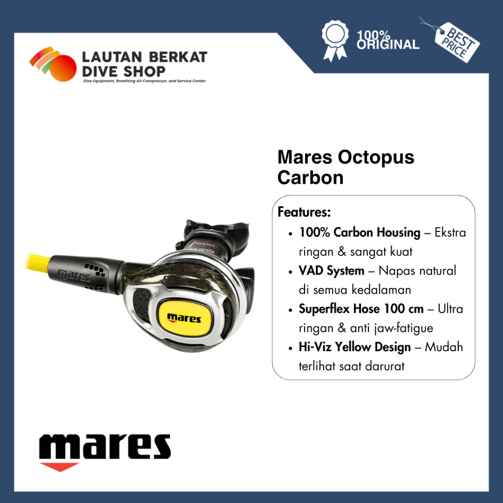 Jual Mares Carbon Octopus – Lightweight High-Performance Octo with VAD ...