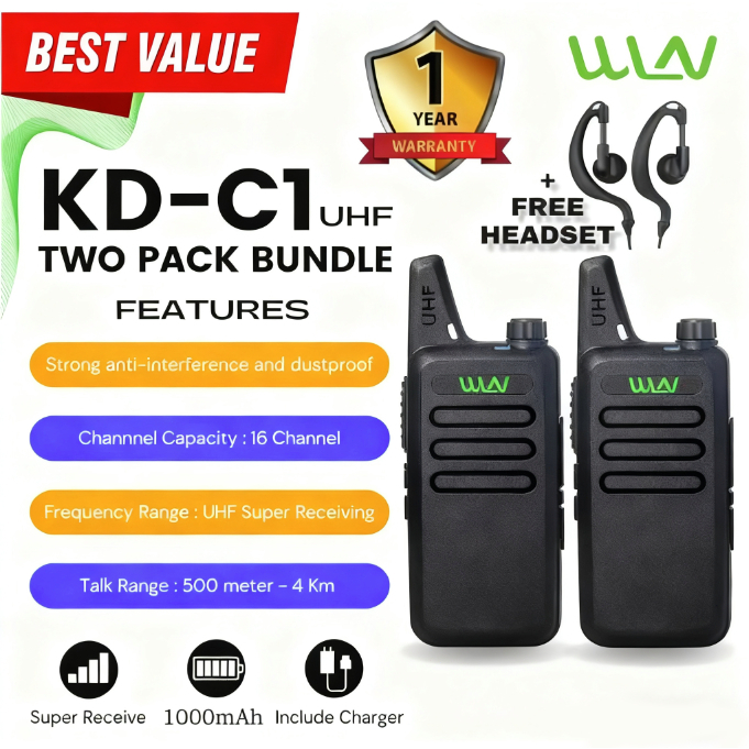 Jual WLN HT Walkie Talkie 2 Unit HT WLN WLAN KD-C1 UHF Two Way WLN CI ...
