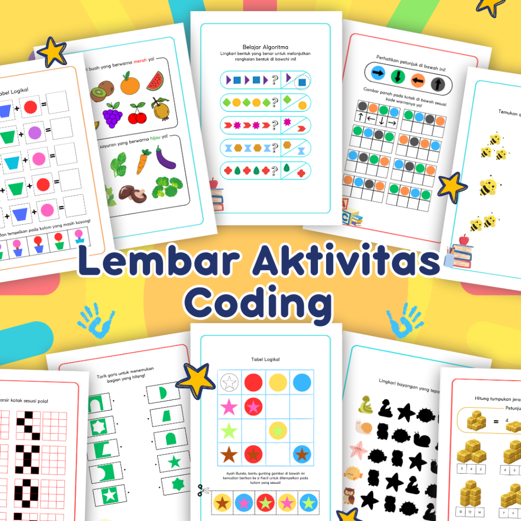 Jual Coding Worksheet Anak 2-12 Tahun Lembar Aktivitas Coding PAUD TK ...