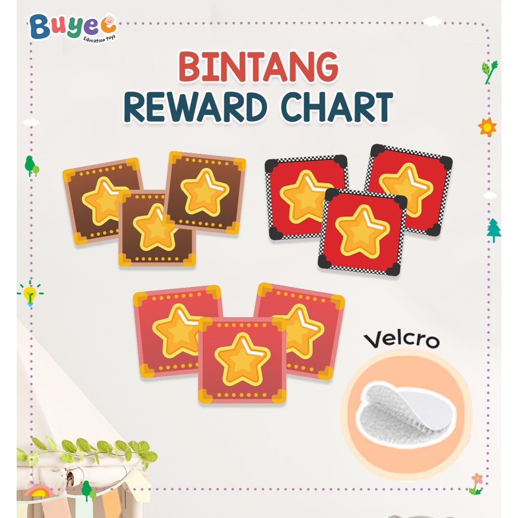 Jual BUYEE GIFT - Bintang dan Velcro Reward Chart (BINTANG & VELCRO ...