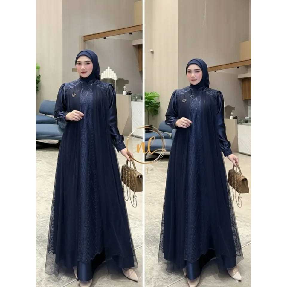 Jual Leya Dress Terbaru Gamis Pesta Mewah Spesial Tille Kombinasi ...