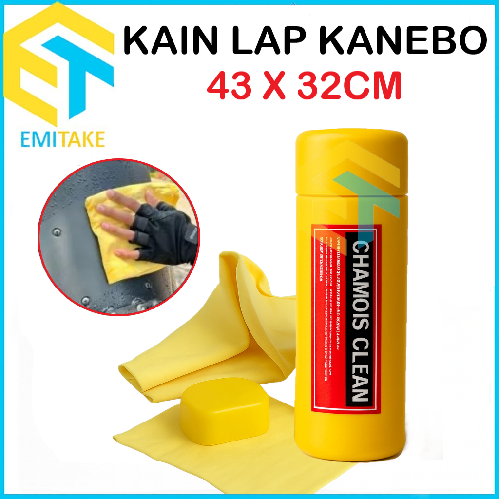 Jual Kain Lap Kanebo Serbaguna Clean Champ Ukuran 43 x 32cm Plus Tabung ...
