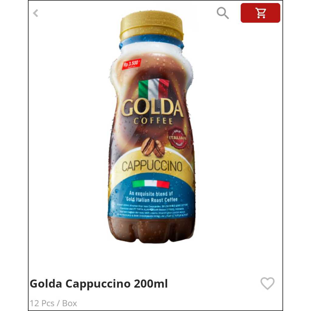 Jual GOLDA COFFEE DOLCE LATTE CAPPUCINO MINUMAN KOPI BOTOL 200ml PACK ...