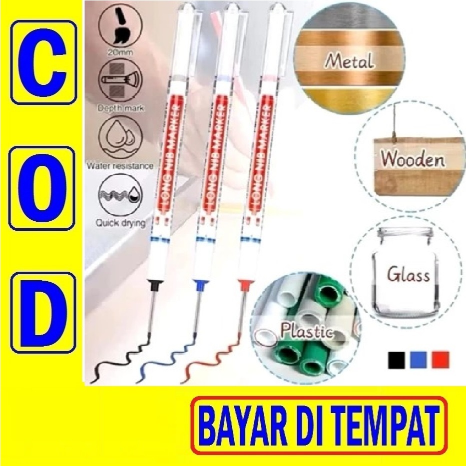 Jual SPIDOL TUKANG Kepala Panjang Serbaguna Long NIB Marking Pen Marker ...