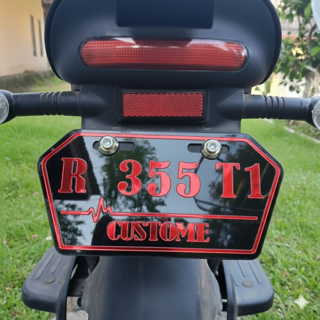 Jual {by megasakura} Plat Nomor Sepeda Listrik Akrilik 18x10 CM | Huruf ...