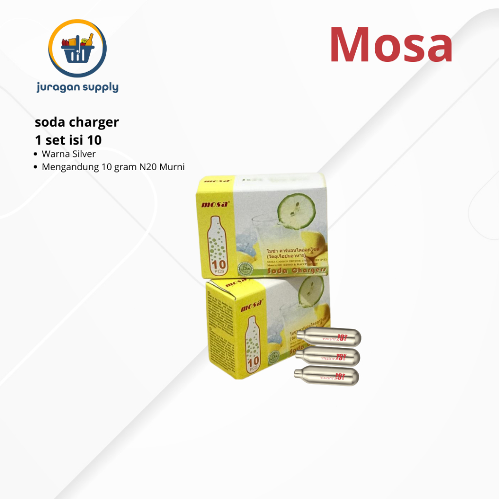 Jual Mosa Soda charger isi 10 N20 Premium - Isi gas - Cocok untuk cafe ...