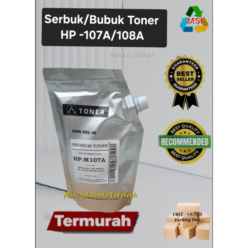 Jual Hot Item Bubuk Serbuk Toner Printer HP Laserjet 107A,HP 108A M107A ...