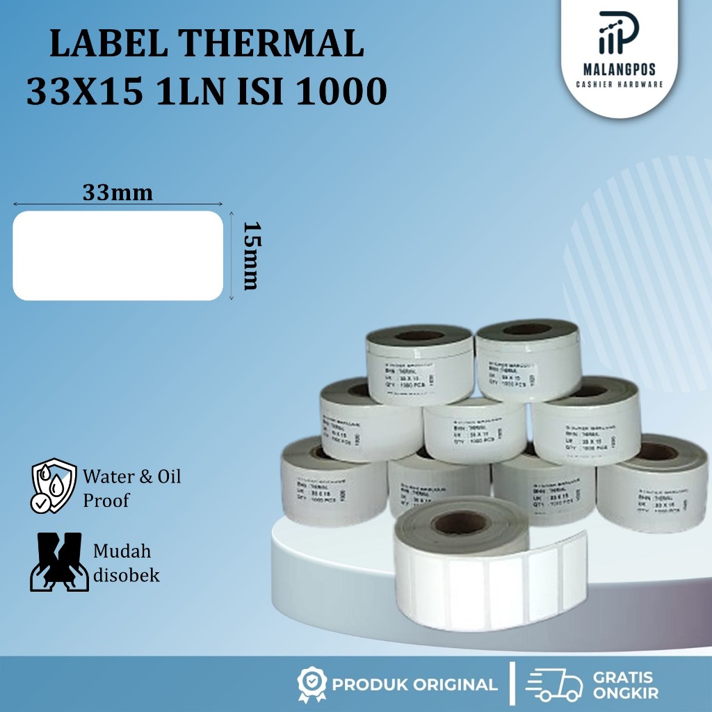 Jual Label Thermal Barcode 33x15 1 Line Isi 1000 Label Harga Barang ...