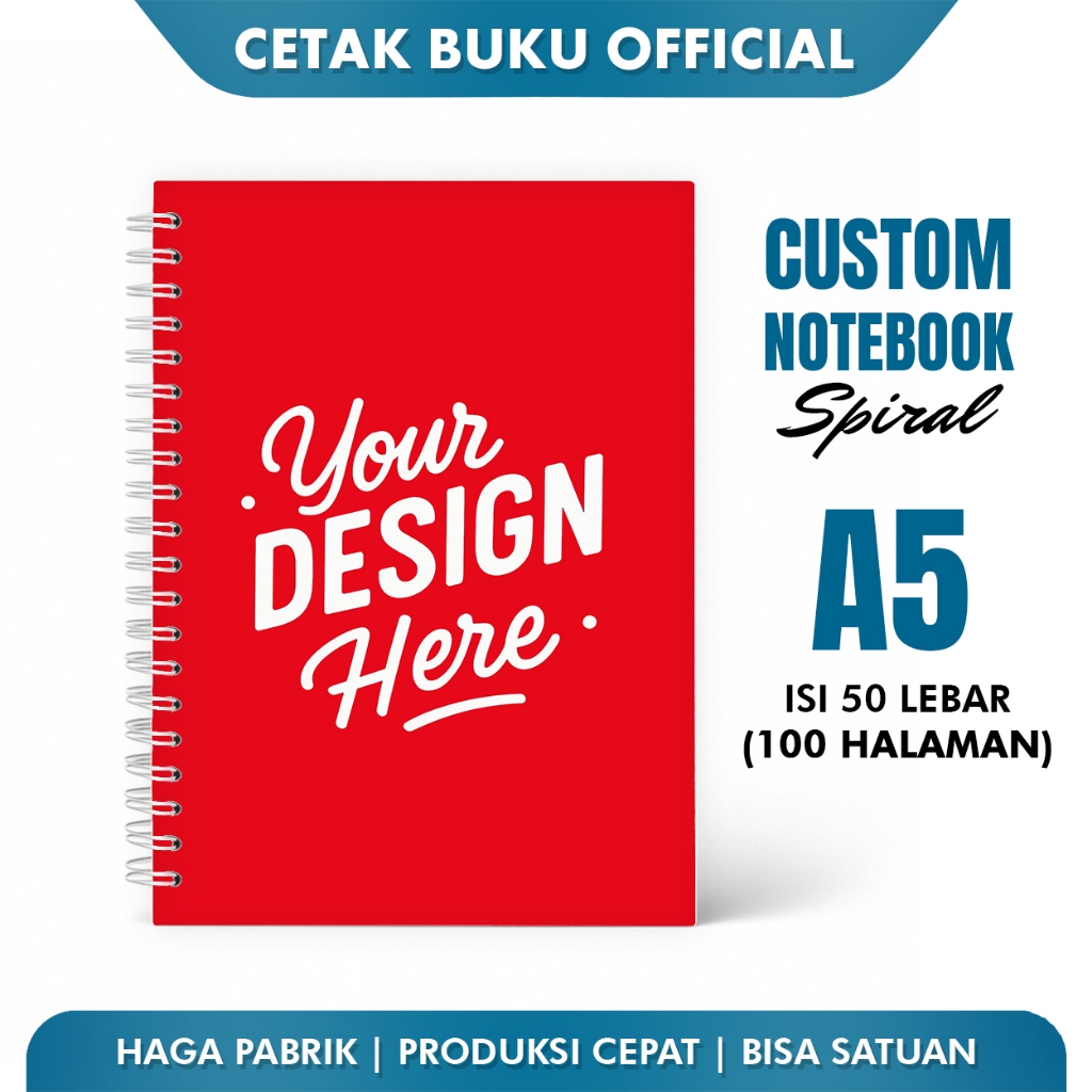 Jual Notebook Custom A6 Spiral Block Note Custom Isi HVS Polos 50 lbr ...