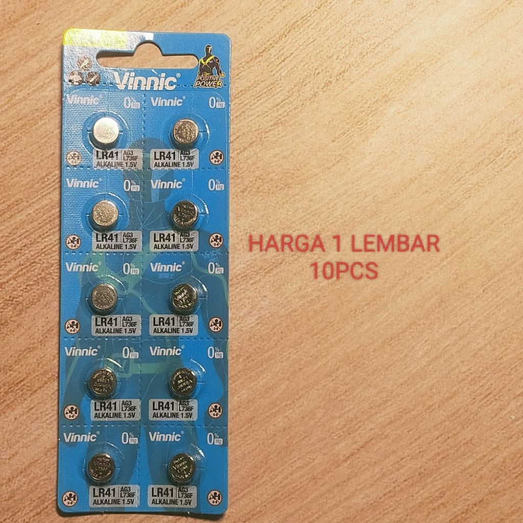 Jual Baterai Vinnic LR41 L736 AG3 Original Batrei Alkaline Harga ...