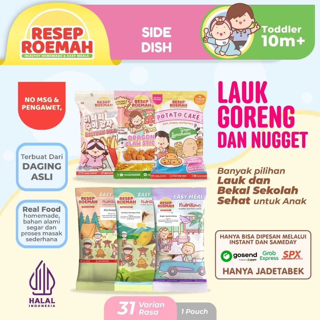 Jual Resep Roemah Lauk Goreng dan Nugget / Bento Frozen Anak MPASI ...