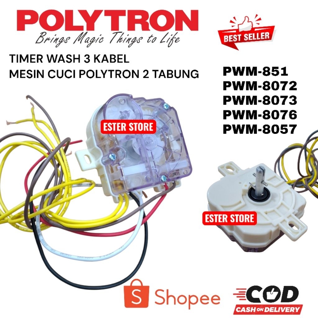 Jual Timer Wash 3 kabel Mesin cuci Polytron PWM-851 PWM-8072 PWM-8073 ...