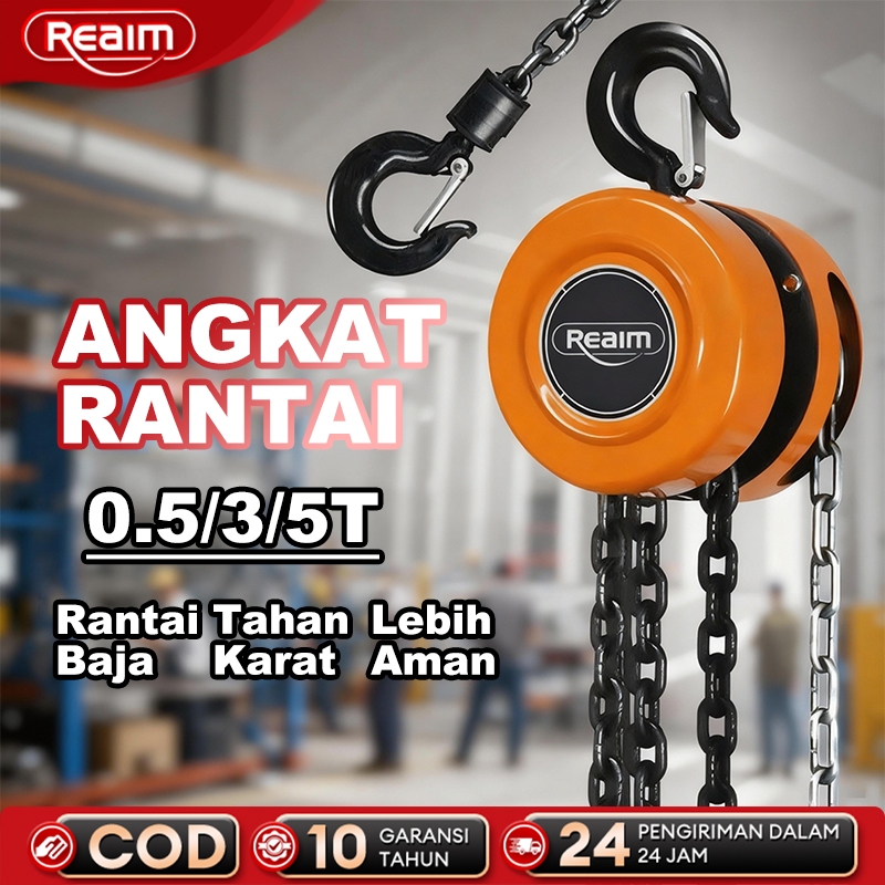 Jual Reaim Chain Block Takel Manual 1 Ton 2 Ton 3 Ton ×3 Meter Alat ...