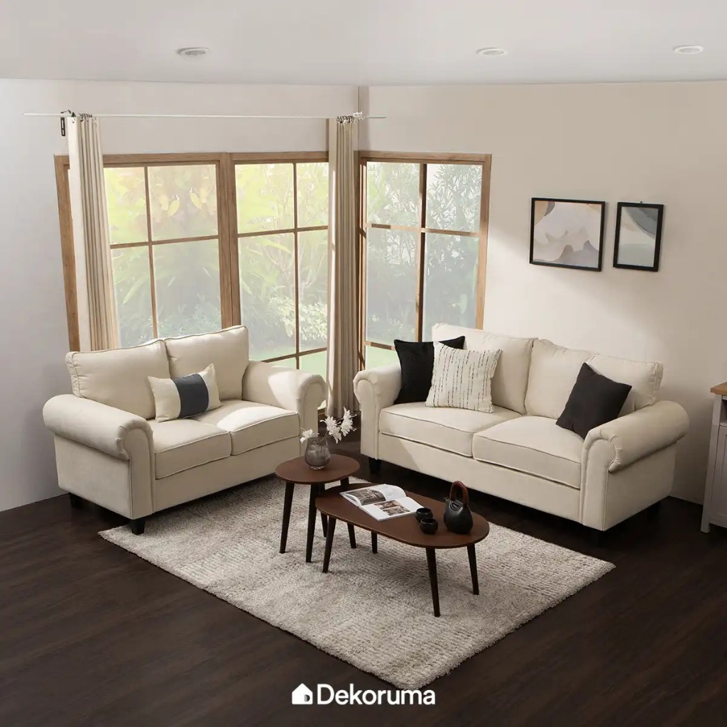 Jual Dekoruma SHOHEI Sofa / Sofa Keluarga Kain / Sofa Ruang Tamu ...
