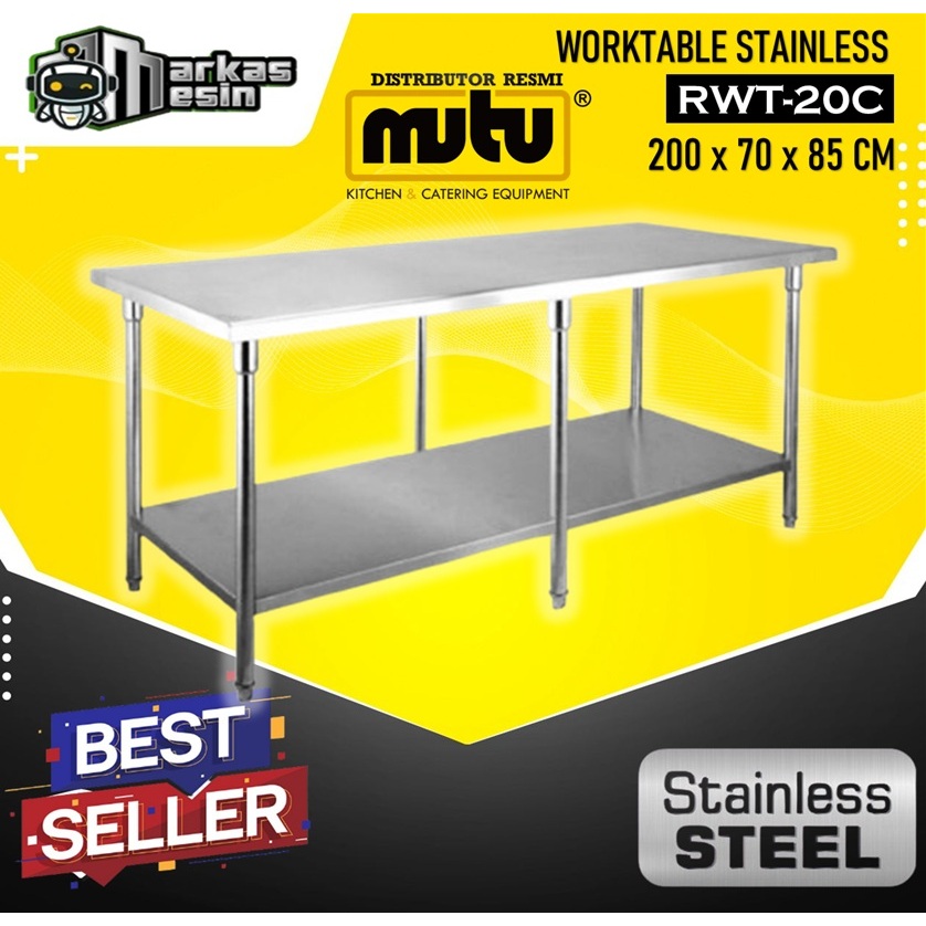 Jual Meja Stainless Steel 2 Susun 200CM RWT-20C MUTU Working Table 2 ...