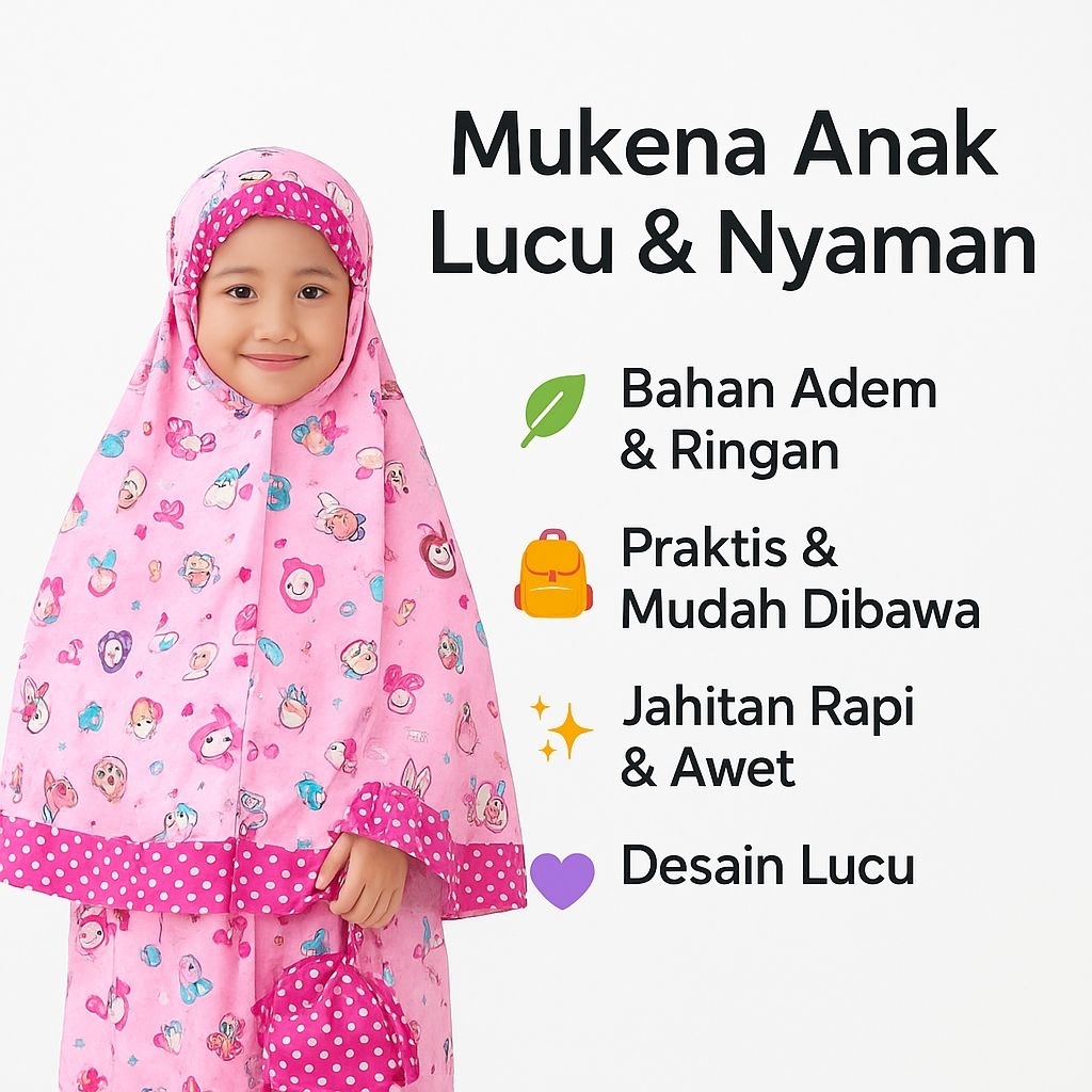 Jual MUKENA ANAK KARAKTER LUCU DAN NYAMAN 2-9 tahun | Shopee Indonesia