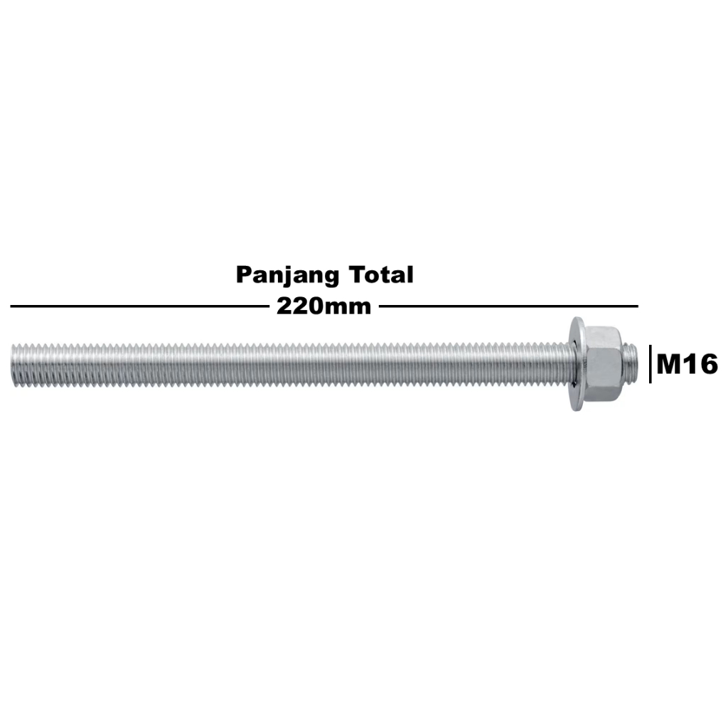 Jual Angkur M16x220 5.8 HDG Hot-Dip Galvanizied | Angkur Chemical ...