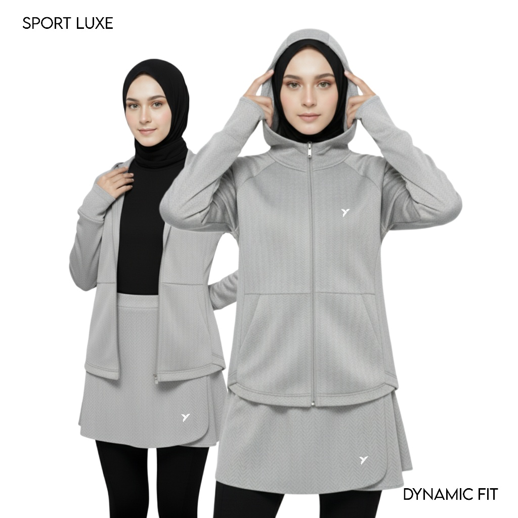Jual YUKANATA.ID - Setelan Jaket Hoodie Zipper Roundhand & Rok Overlay ...