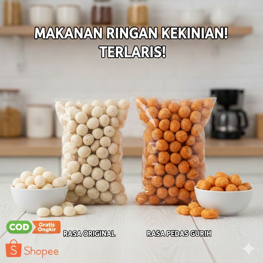 Jual Snack bola viral terlaris pedas gurih cimol kering edog lewo khas ...
