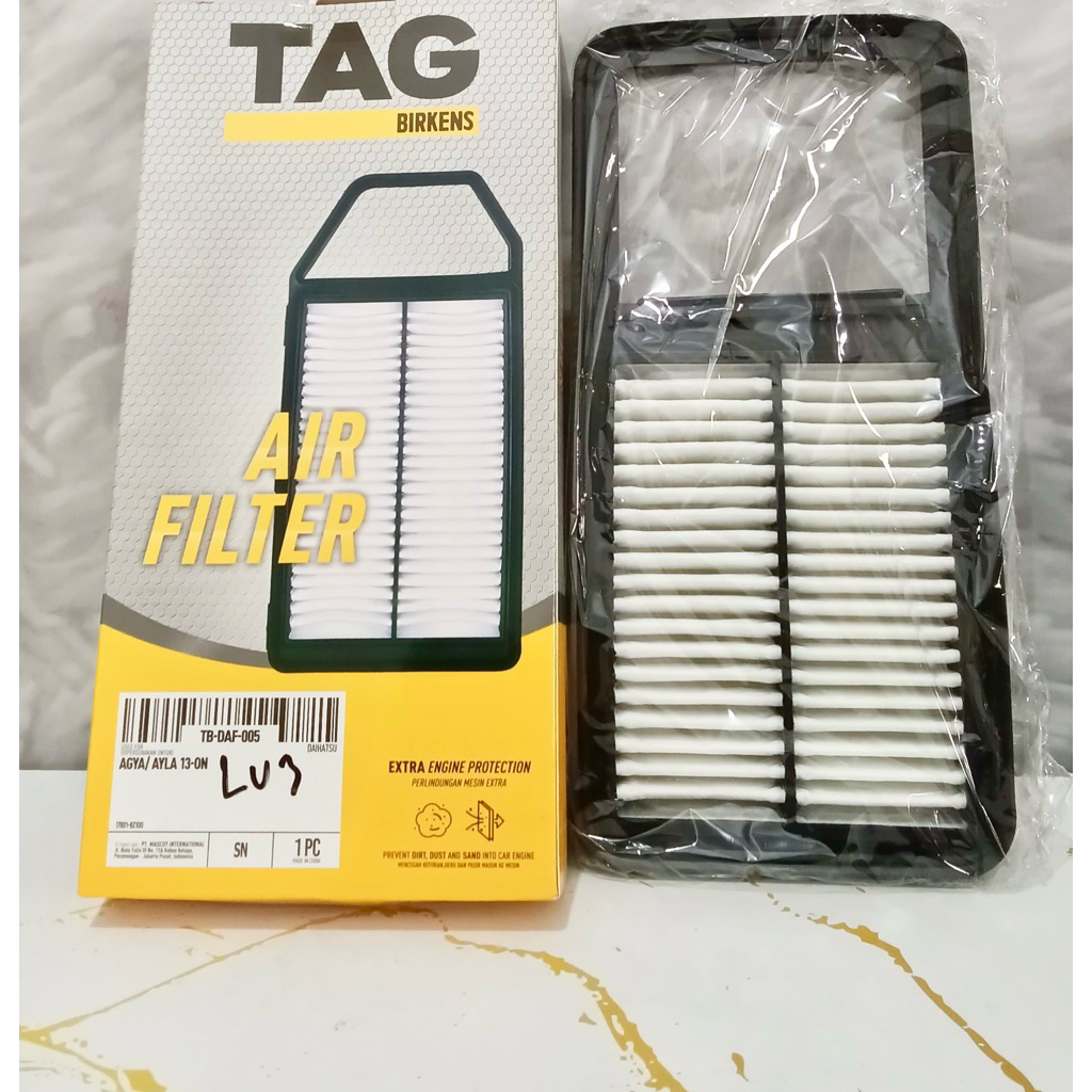 Jual Tag birkens DAF-005/17801-BZ100 Filter udara mobil Toyota Agya dan ...