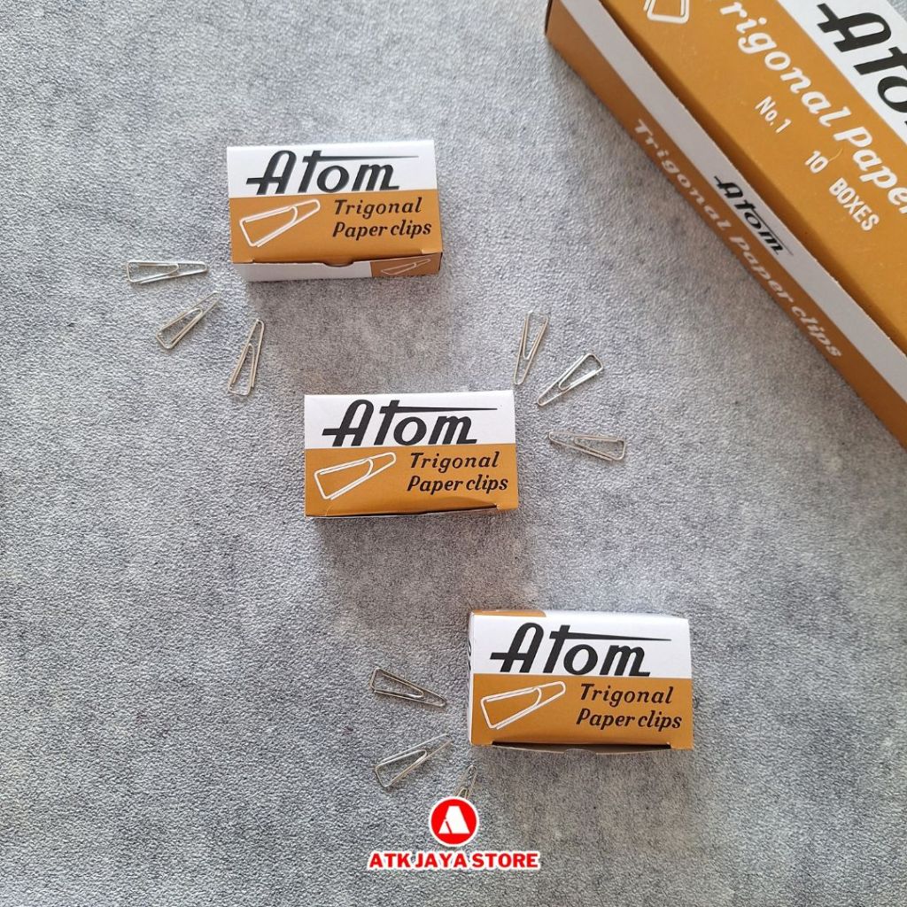 Jual Paper clip no 1 atom | klip kertas triangle nomor 1 Atom | Shopee ...