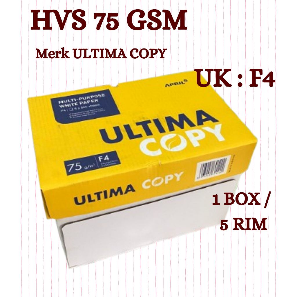 Jual KERTAS HVS / KERTAS PRINT / KERTAS FOTOCOPY 75 GSM UKURAN F4 MERK ...