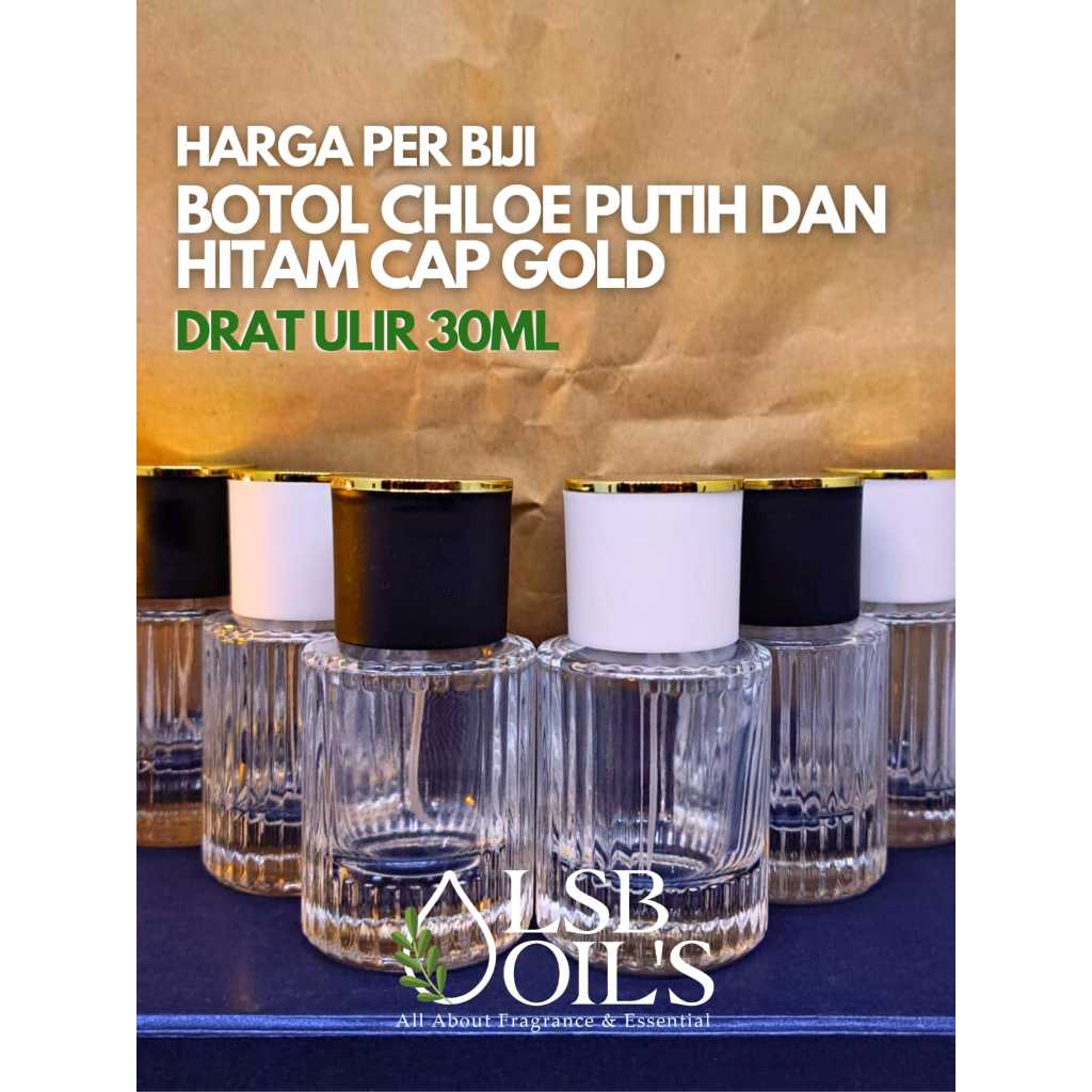 Jual BOTOL CHLOE CAP HITAM PUTIH 30ML ULIR/DRAT - BOTOL PARFUM CHLOE ...