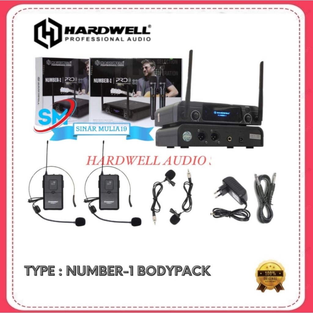 Jual Mic Wireless Clip On & Headset Hardwell Number 1 Original | Shopee ...